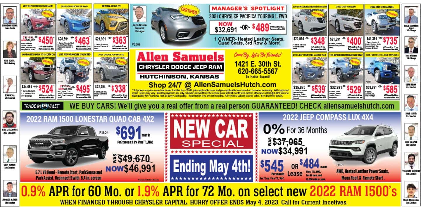 Allen Samuels CDJR Advertised Specials 3/23 | Hutchinson, KS