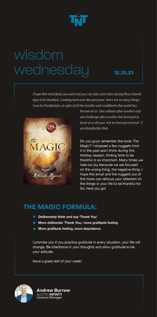 Wisdom Wednesday - The Magic Formula | Continental Automotive Group