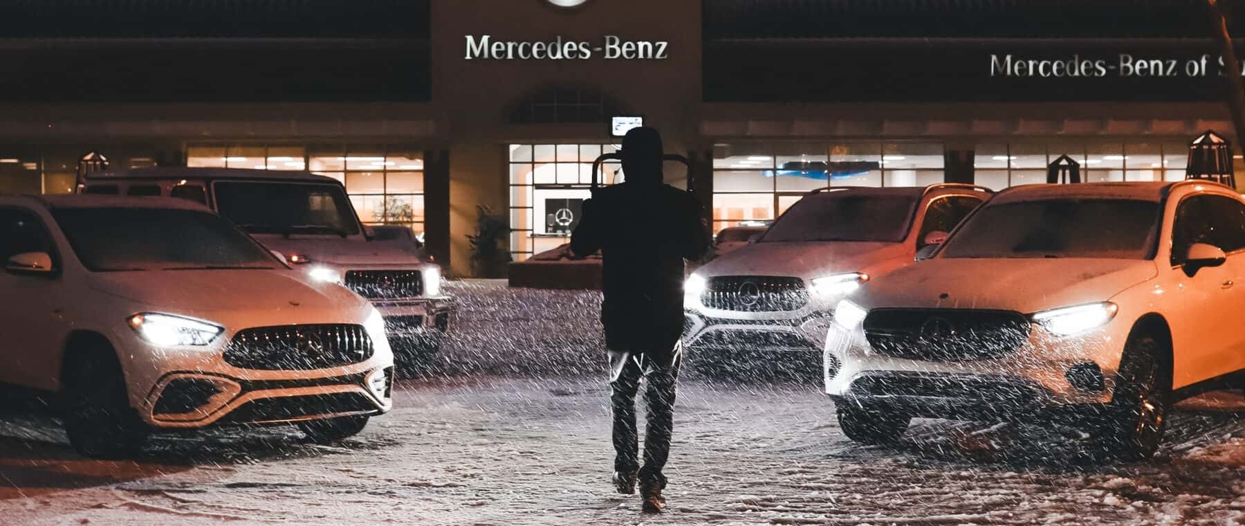 Behind the Scenes: A Snowy Holiday Commercial Shoot at Mercedes-Benz of ...