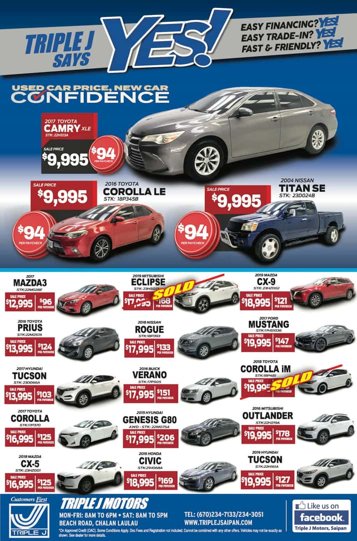 Pre-Owned Vehicle Specials | Used Car Discounts | Triple J Saipan