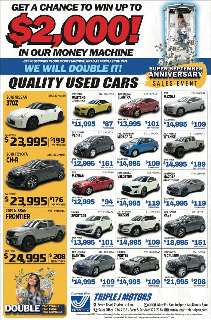 Pre-Owned Vehicle Specials | Used Car Discounts | Triple J Saipan